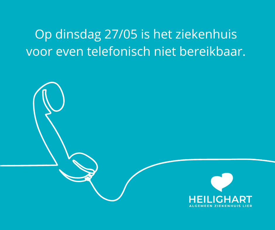 Op dinsdag 27/05 is het ziekenhuis voor even niet telefonisch ...